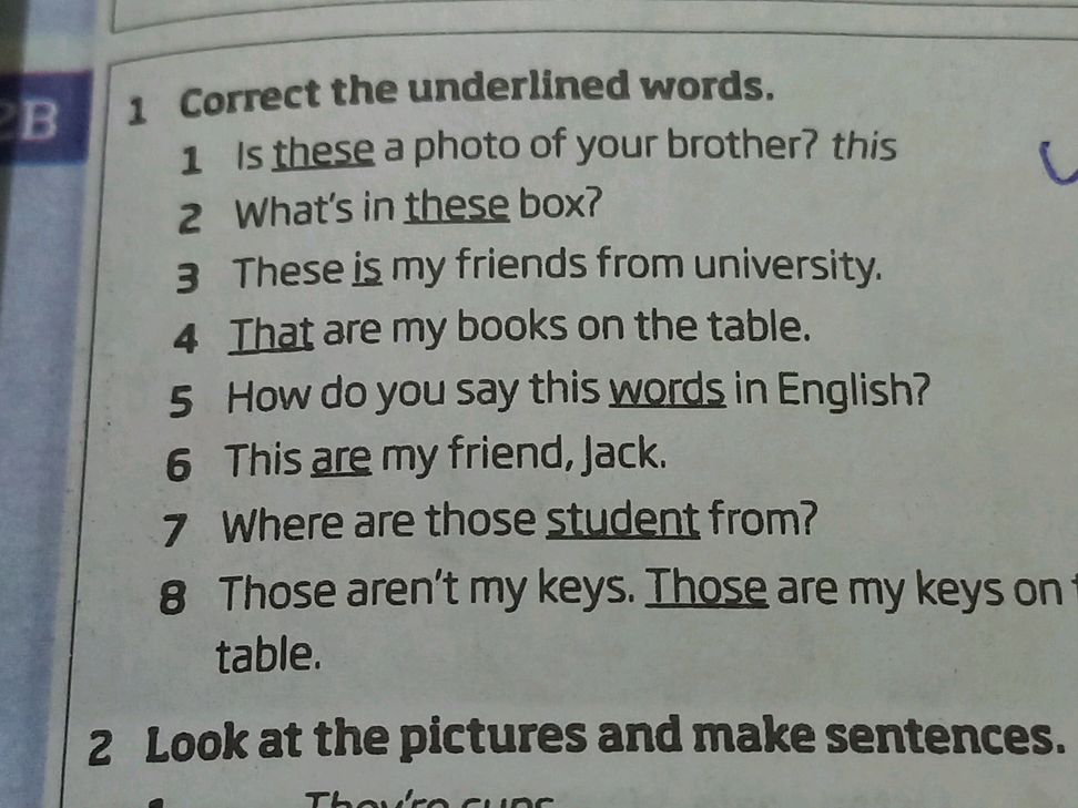 1 Correct the underlined words. 1 Is | StudyX