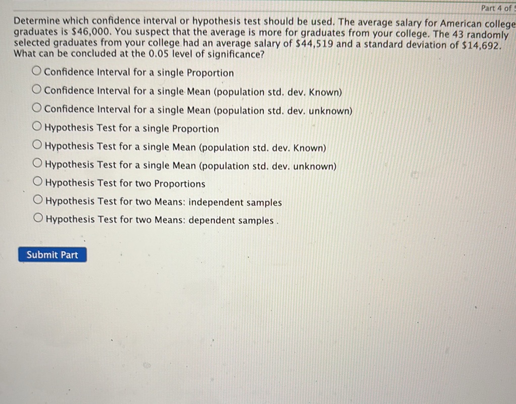 Determine which confidence interval or | StudyX