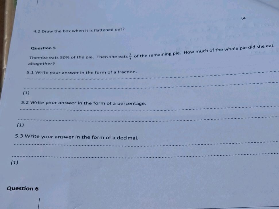 4.2 Draw the box when it is flattened out? | StudyX