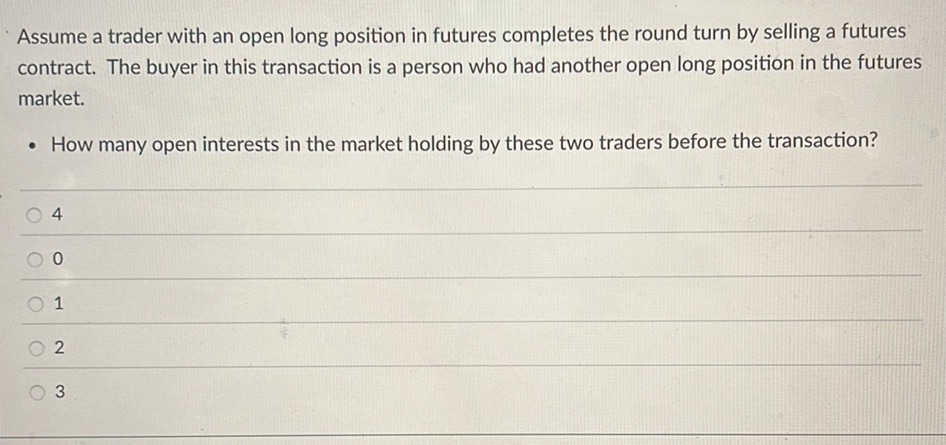 Assume a trader with an open long position | StudyX