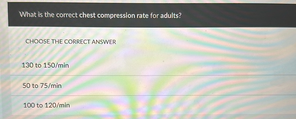 What is the correct chest compression rate | StudyX
