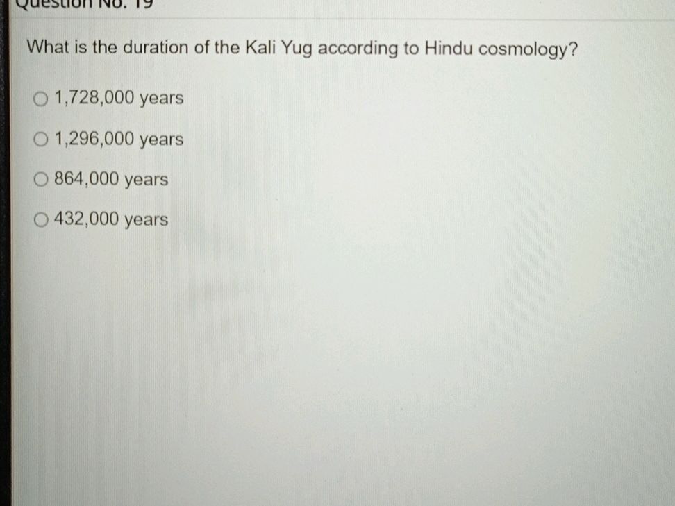 What is the duration of the Kali Yug | StudyX