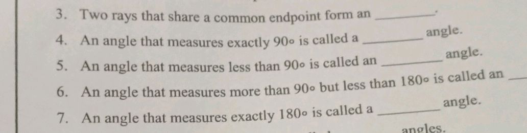 3. Two rays that share a common endpoint | StudyX