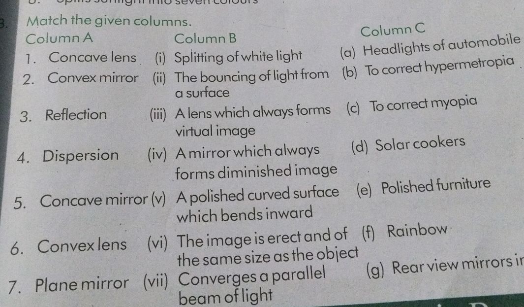 3. Match the given columns. | Column A | | StudyX