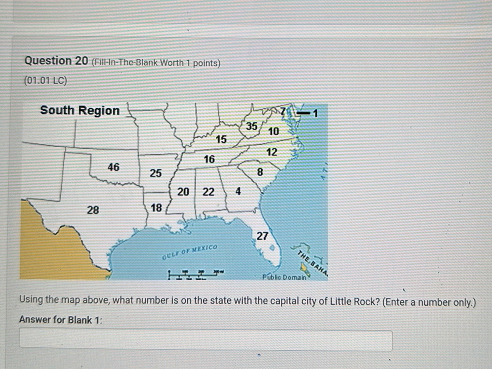 Using the map above, what number is on the | StudyX