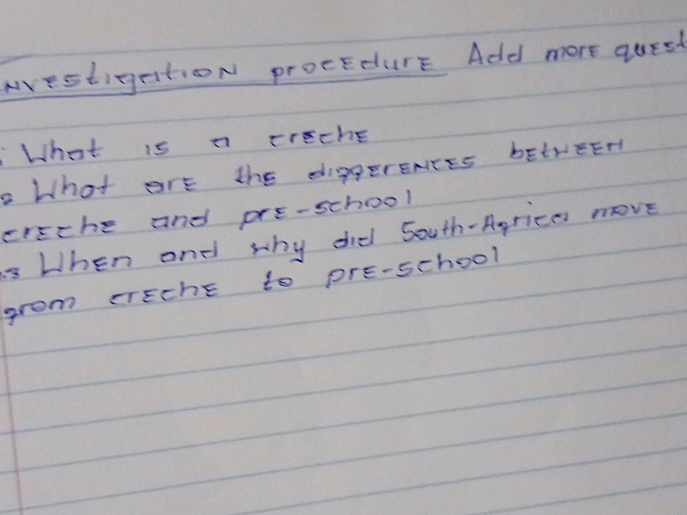 1. What is a creche? 2. What are the | StudyX