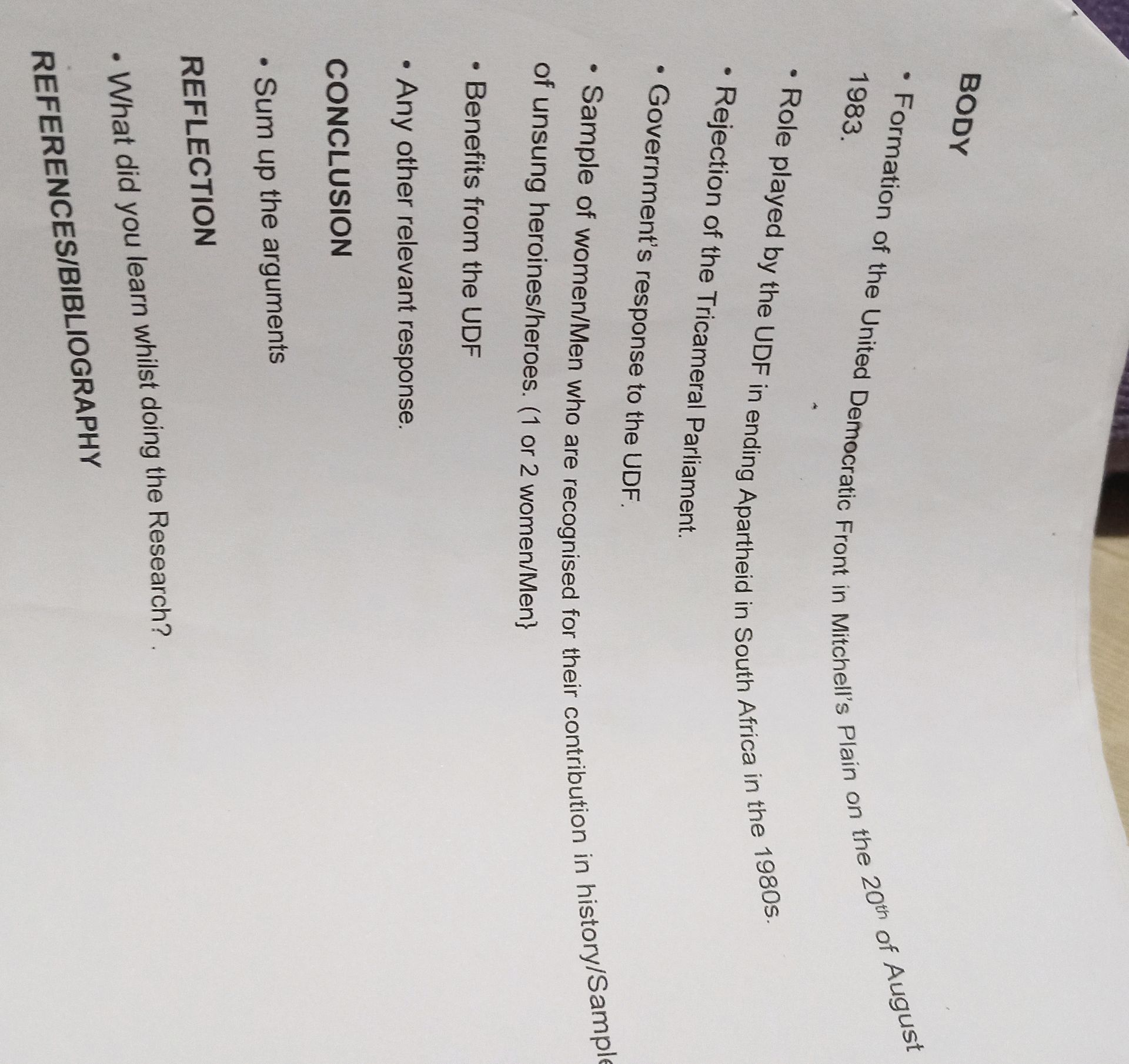 Formation of the United Democratic Front in | StudyX