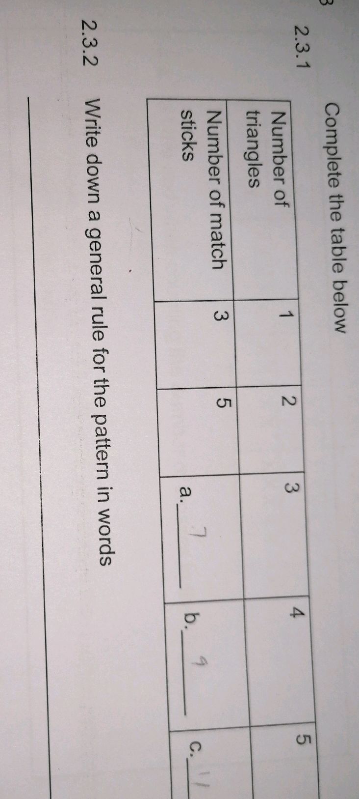 Complete the table below | Number of | StudyX