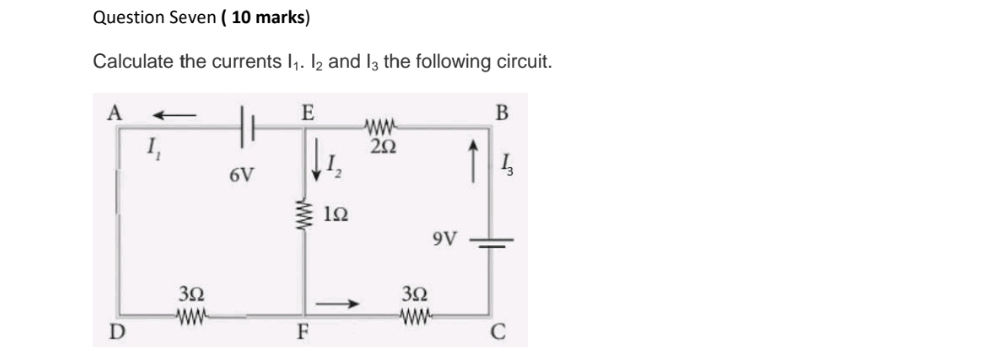 Calculate the currents $I_1$, $I_2$ and | StudyX