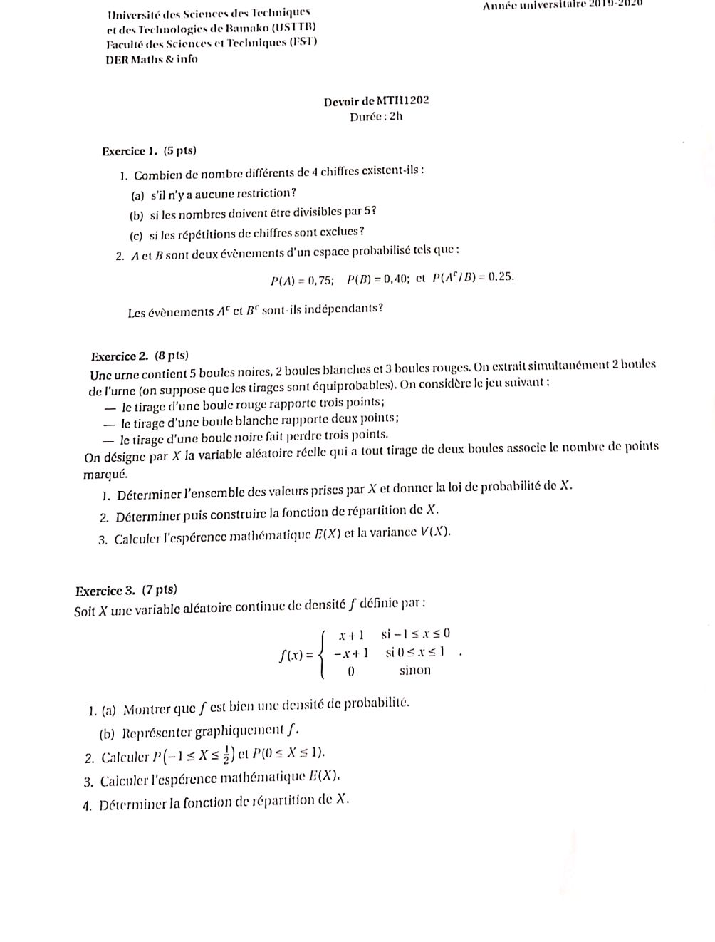 Exercice 1. (5 pts) 1. Combien de nombre