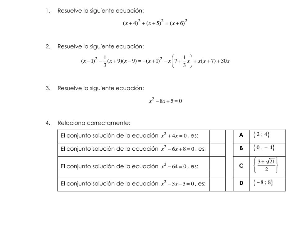 1. Resuelve la siguiente ecuación: | StudyX