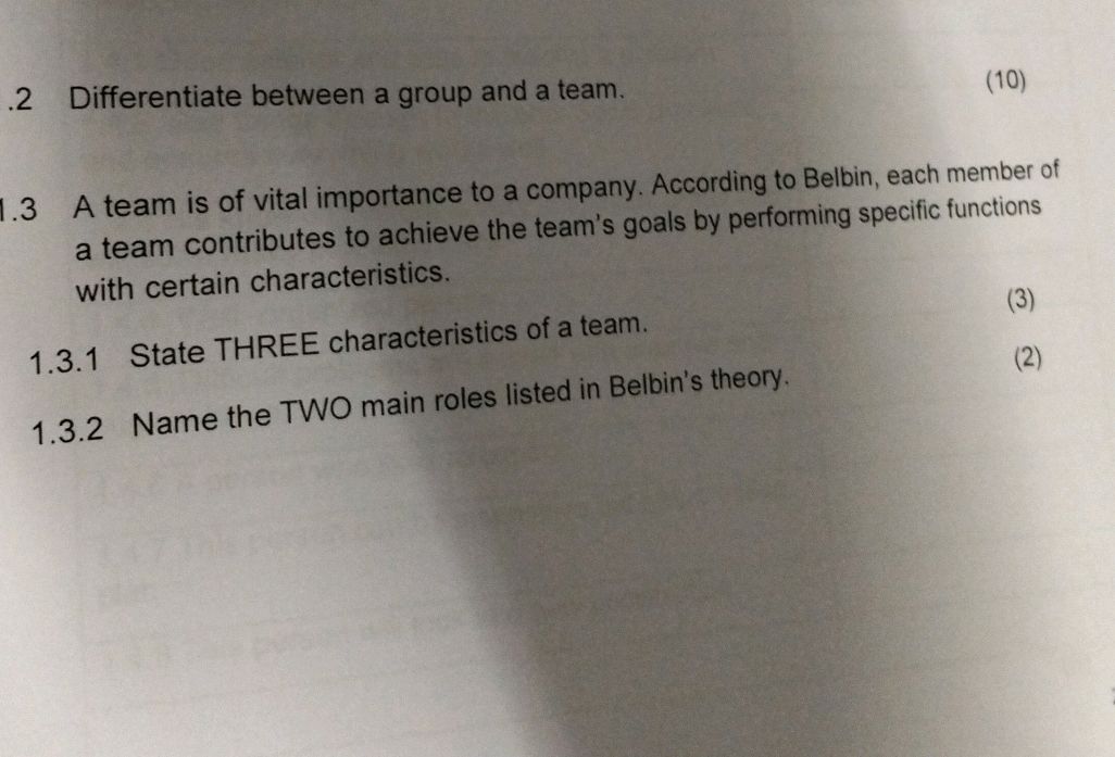 1.2 Differentiate between a group and a | StudyX