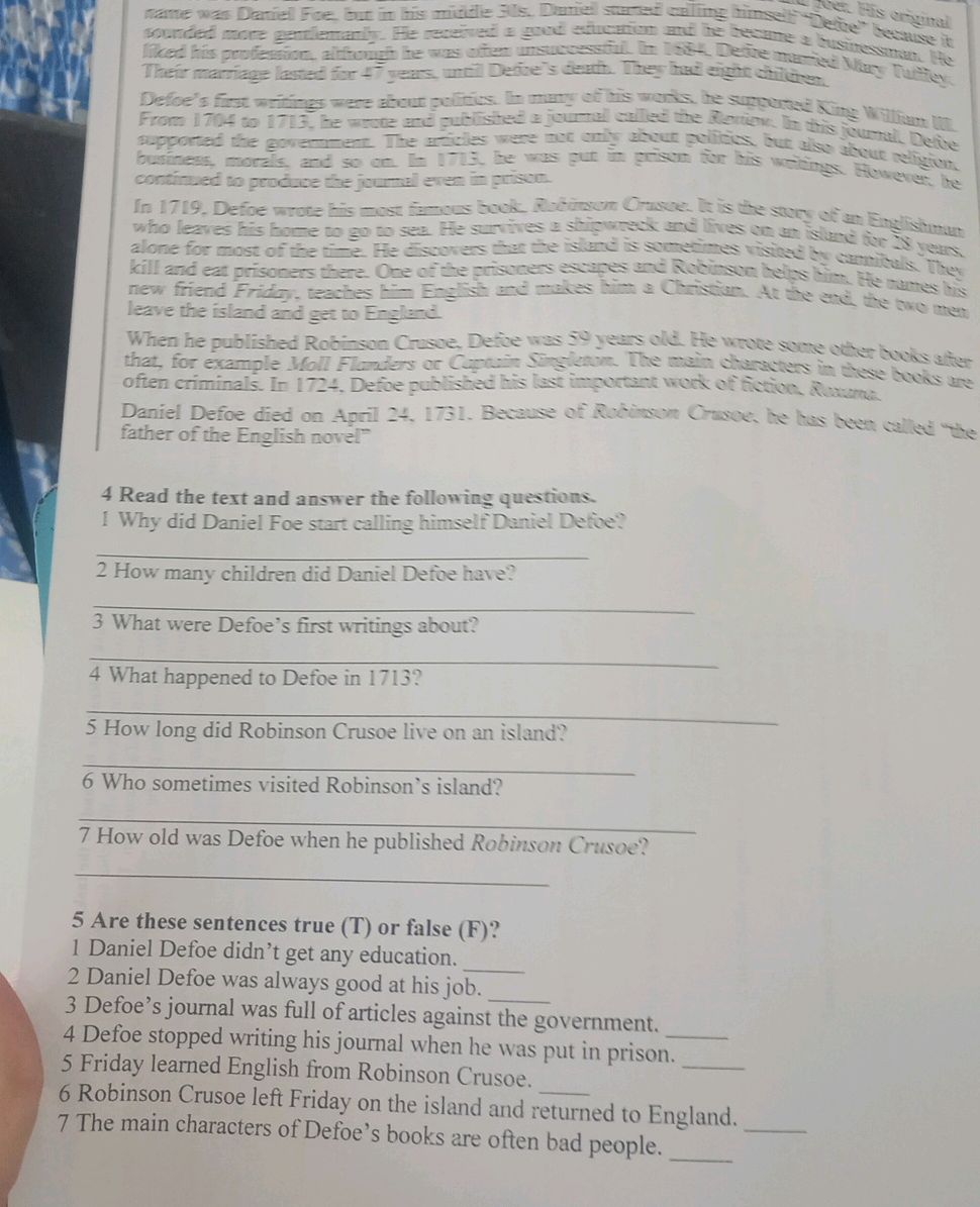 4 Read the text and answer the following | StudyX