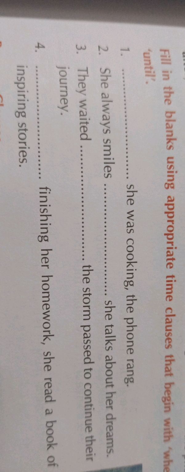 Fill in the blanks using appropriate time | StudyX