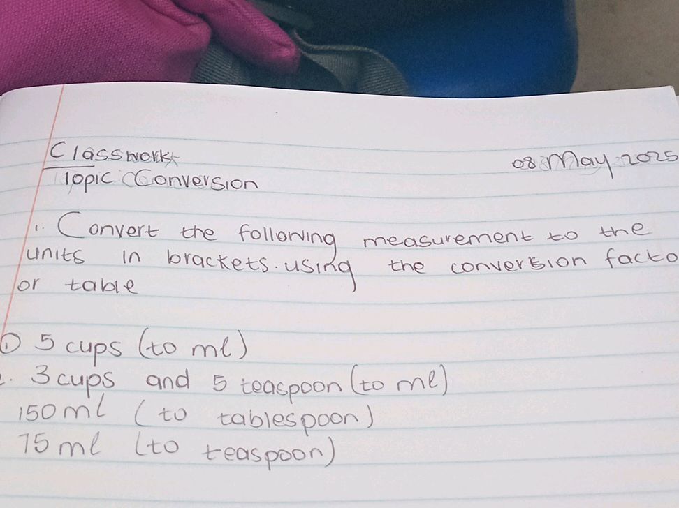 1. Convert the following measurement to the | StudyX