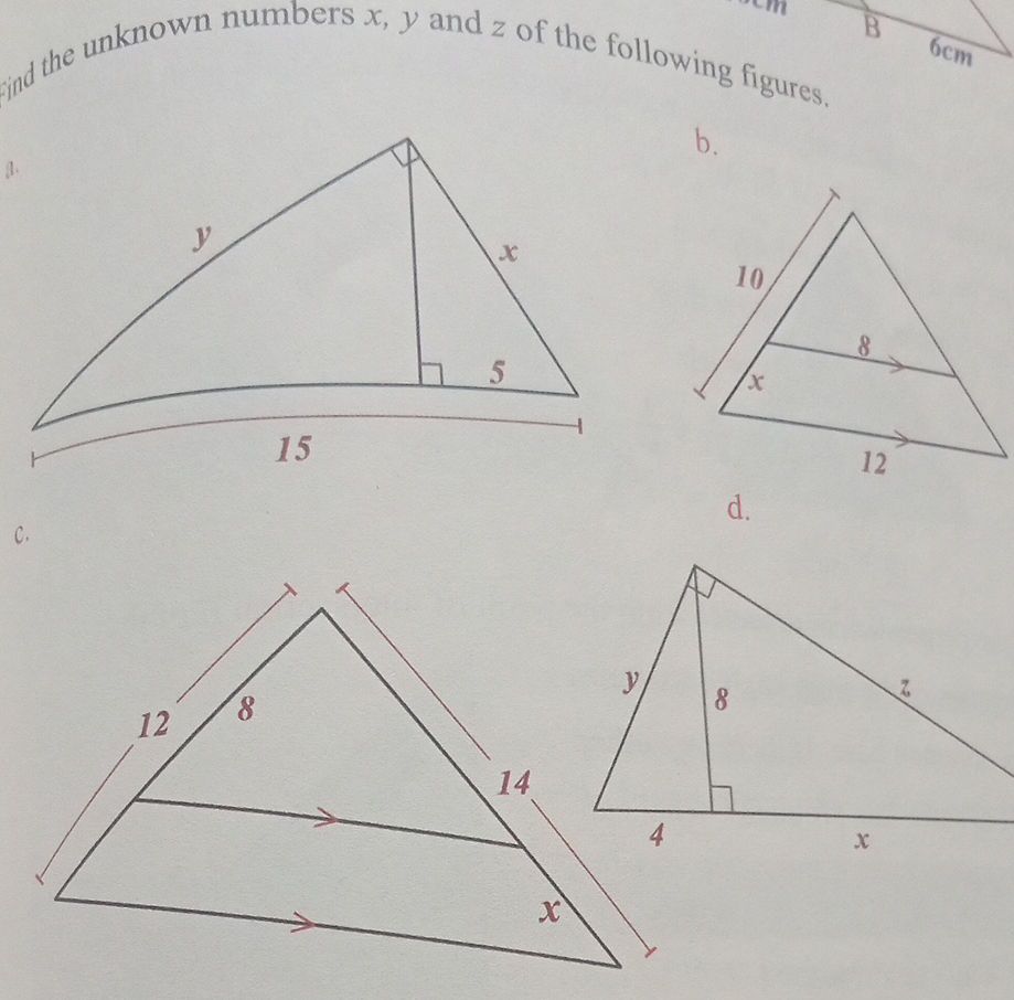 Find the unknown numbers x, y and z of the | StudyX