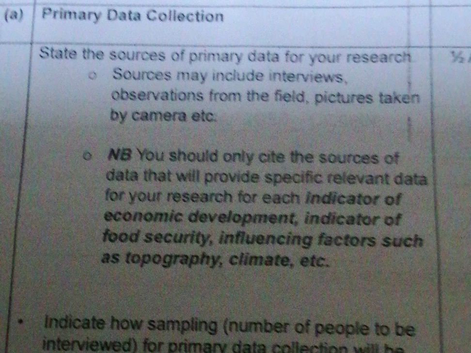 (a) Primary Data Collection State the | StudyX