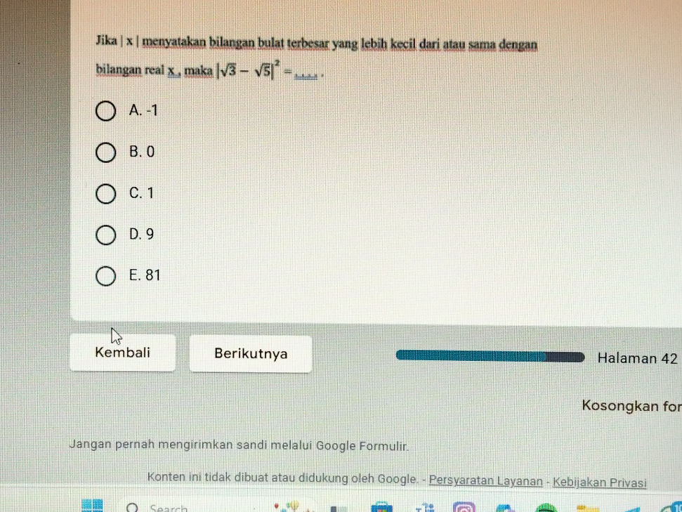 Jika |x| menyatakan bilangan bulat terbesar | StudyX