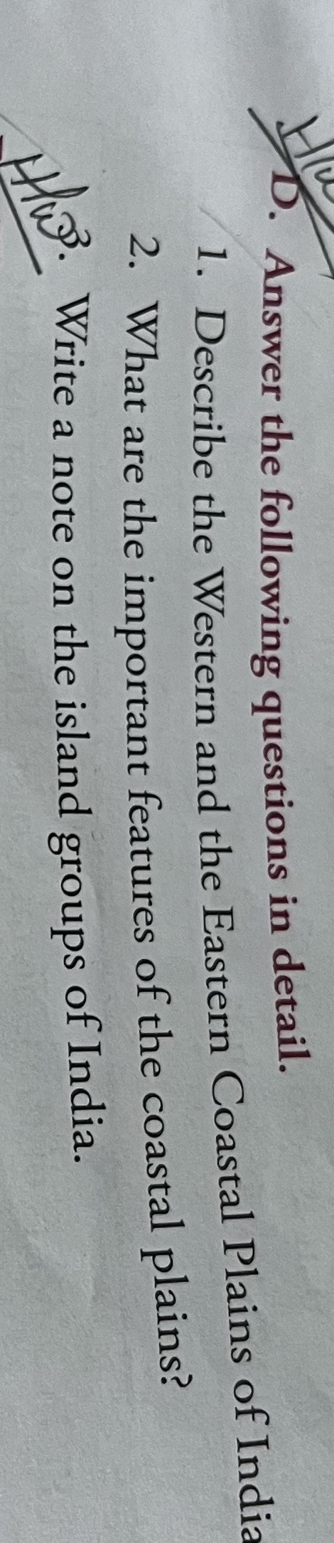 D. Answer the following questions in detail. | StudyX