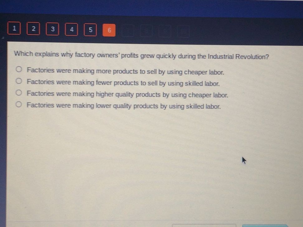 Which explains why factory owners' profits | StudyX