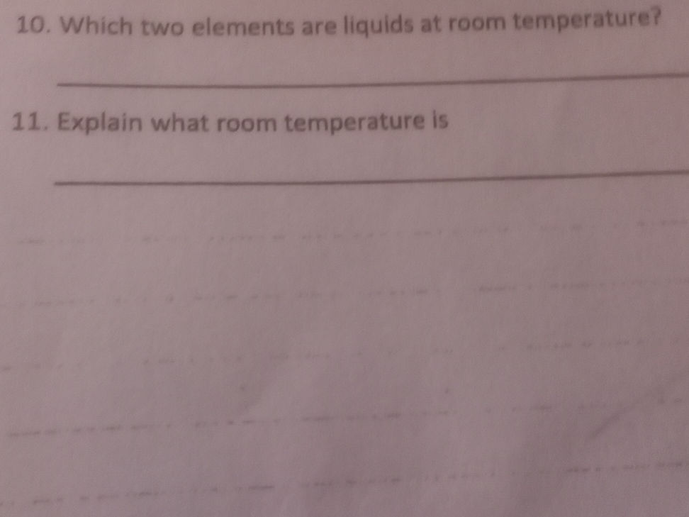 10. Which two elements are liquids at room | StudyX