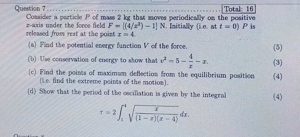 Consider a particle P of mass 2 kg that | StudyX