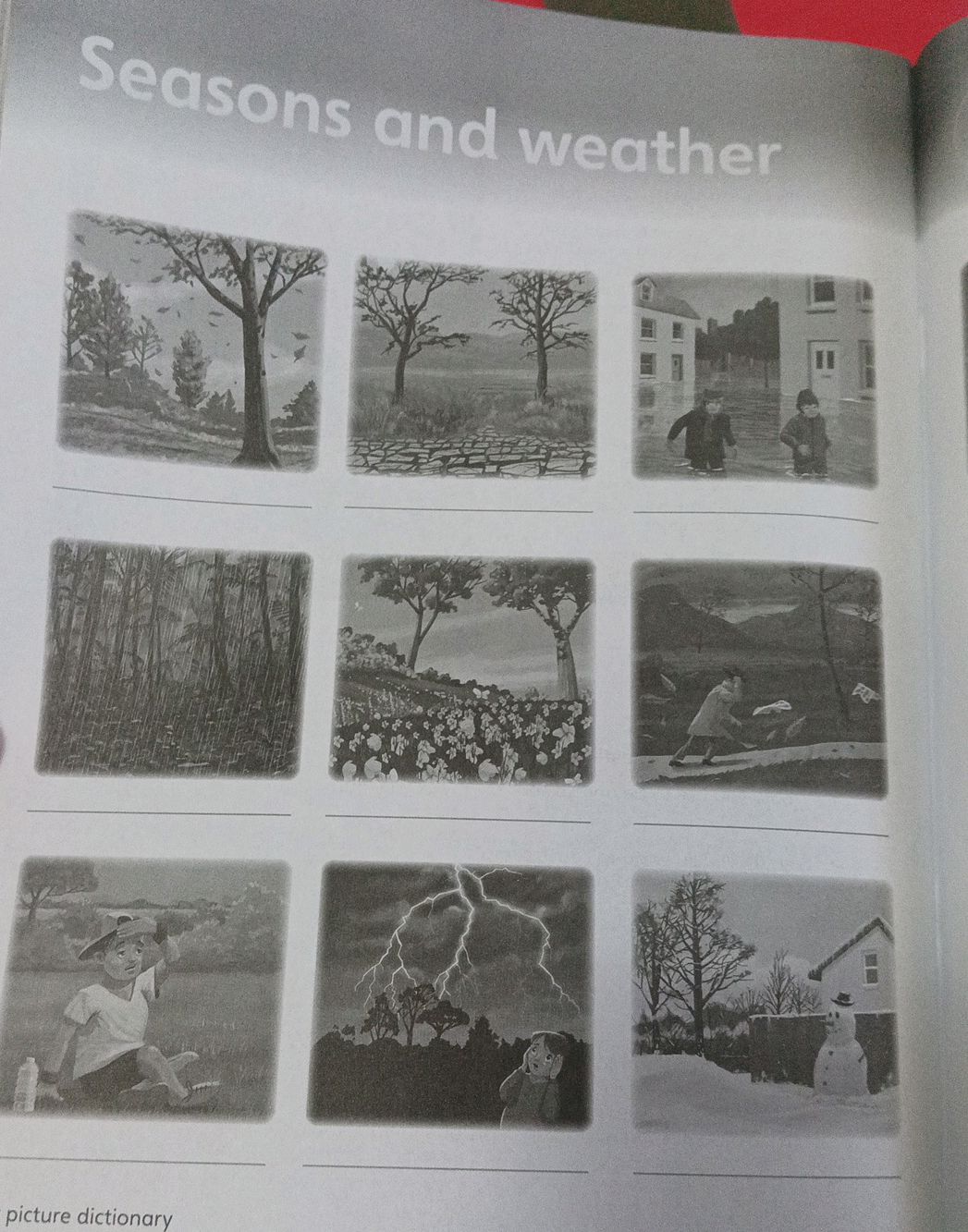 The image shows different scenes of seasons | StudyX