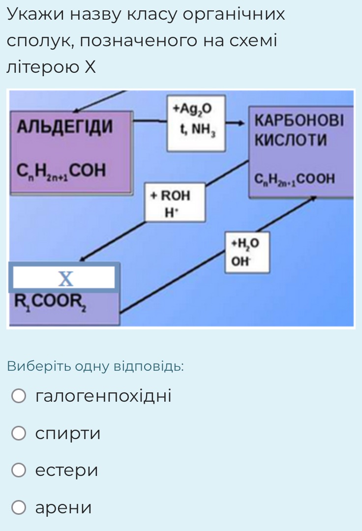 Укажи назву класу органічних сполук, | StudyX