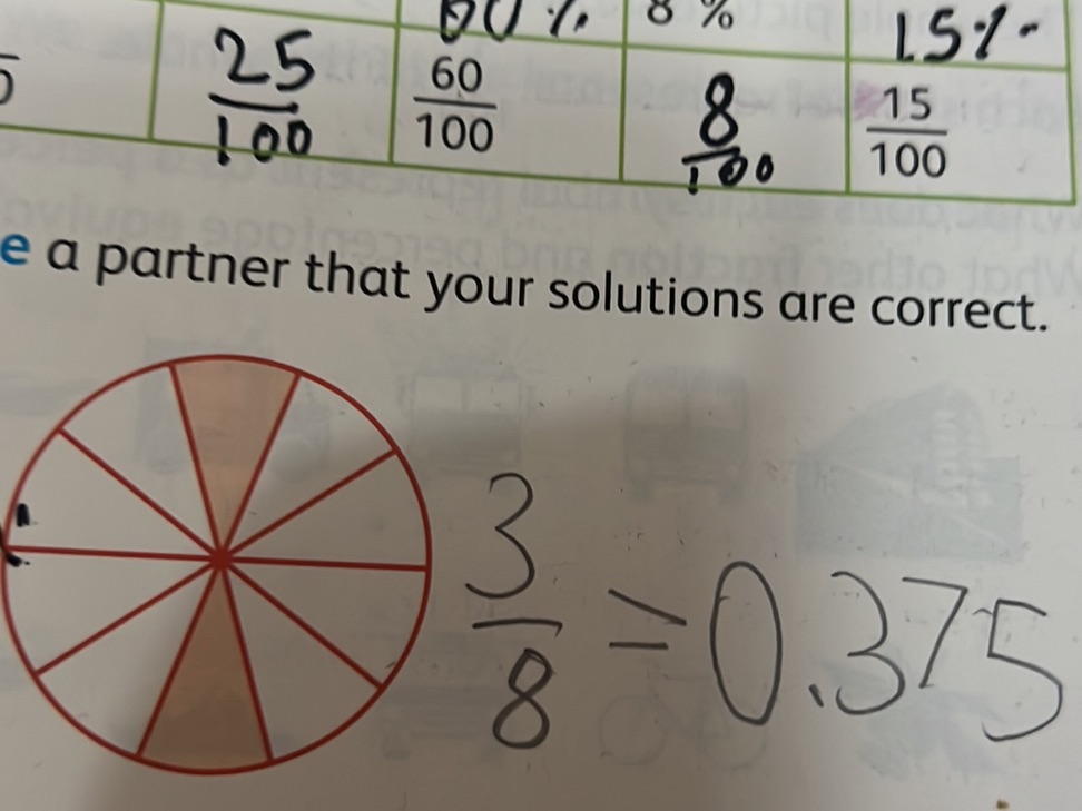 $ {3}{8} = 0.375$ The image contains a pie | StudyX