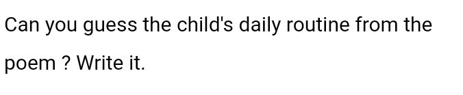 Can you guess the child's daily routine from | StudyX