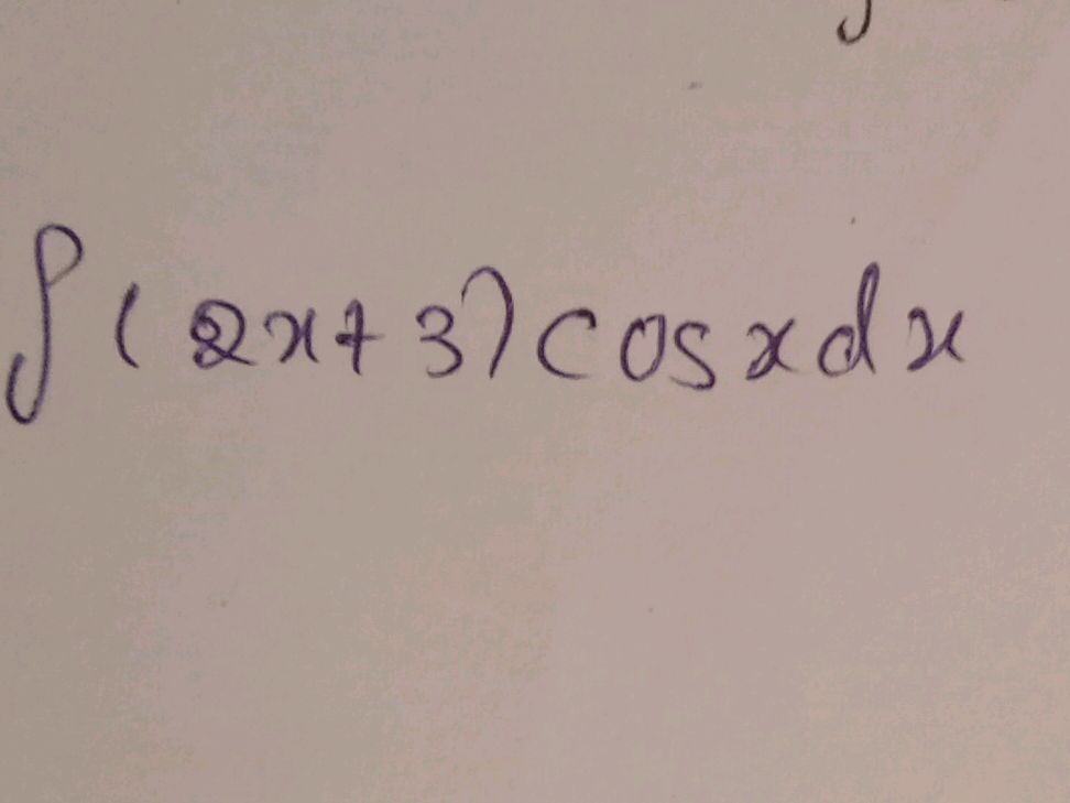 Integration by Parts: ∫(2x + 3)cos(x) dx | StudyX