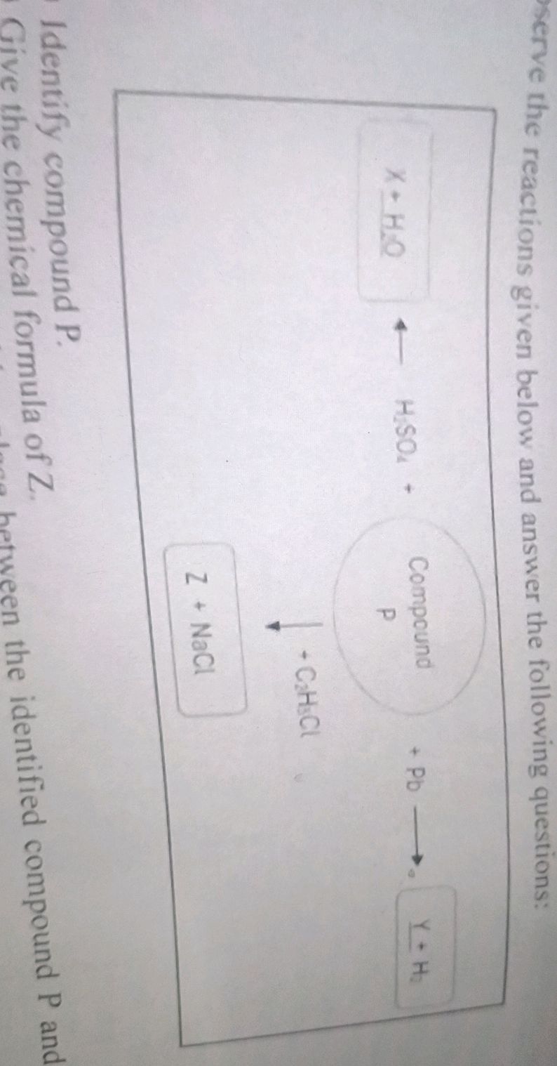 Observe the reactions given below and answer | StudyX