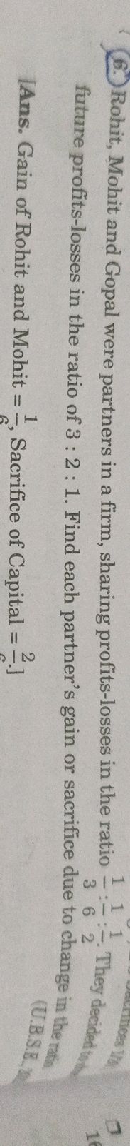 6. Rohit, Mohit and Gopal were partners in a | StudyX