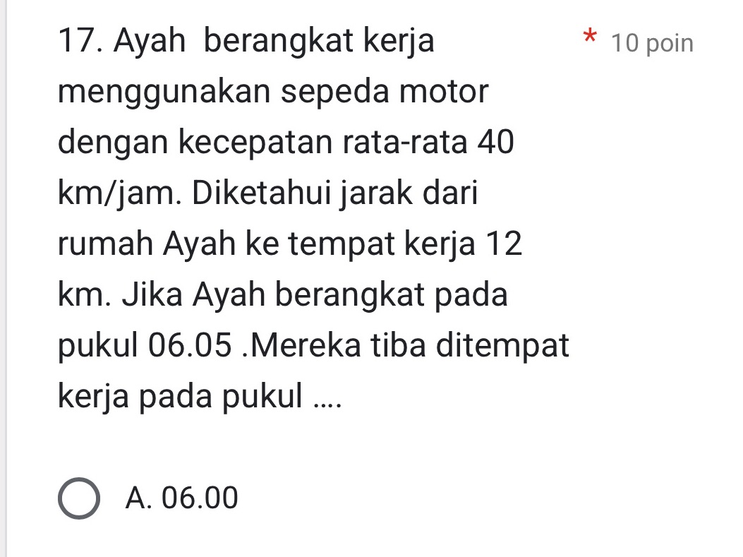 17. Ayah berangkat kerja menggunakan sepeda | StudyX