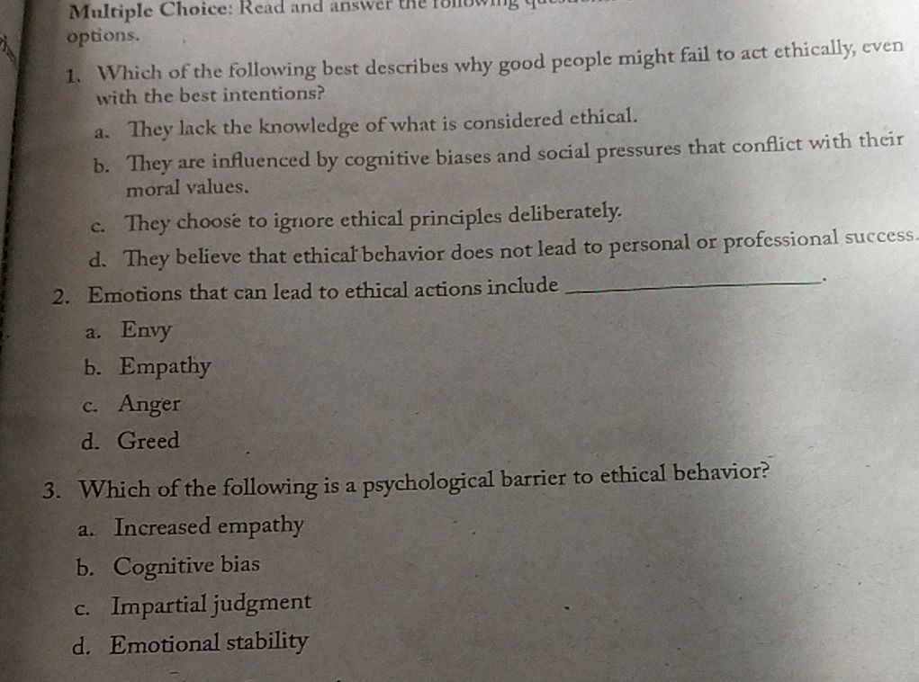 1. Which of the following best describes why | StudyX