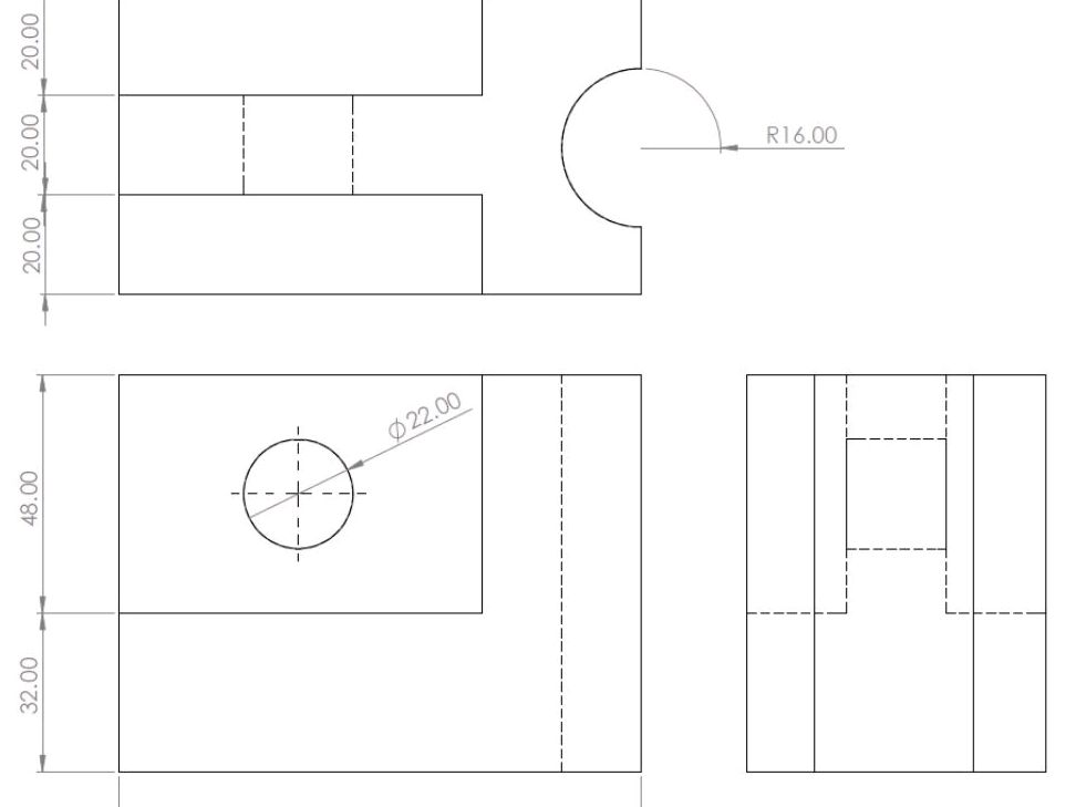 The image shows a 2D engineering drawing of | StudyX