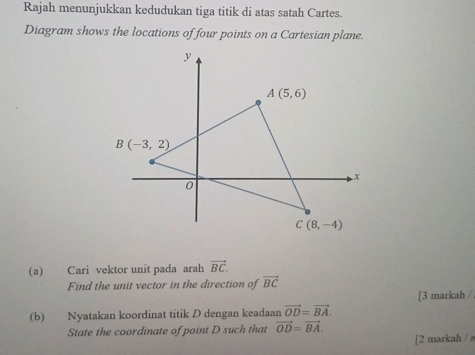 Diagram shows the locations of four points | StudyX
