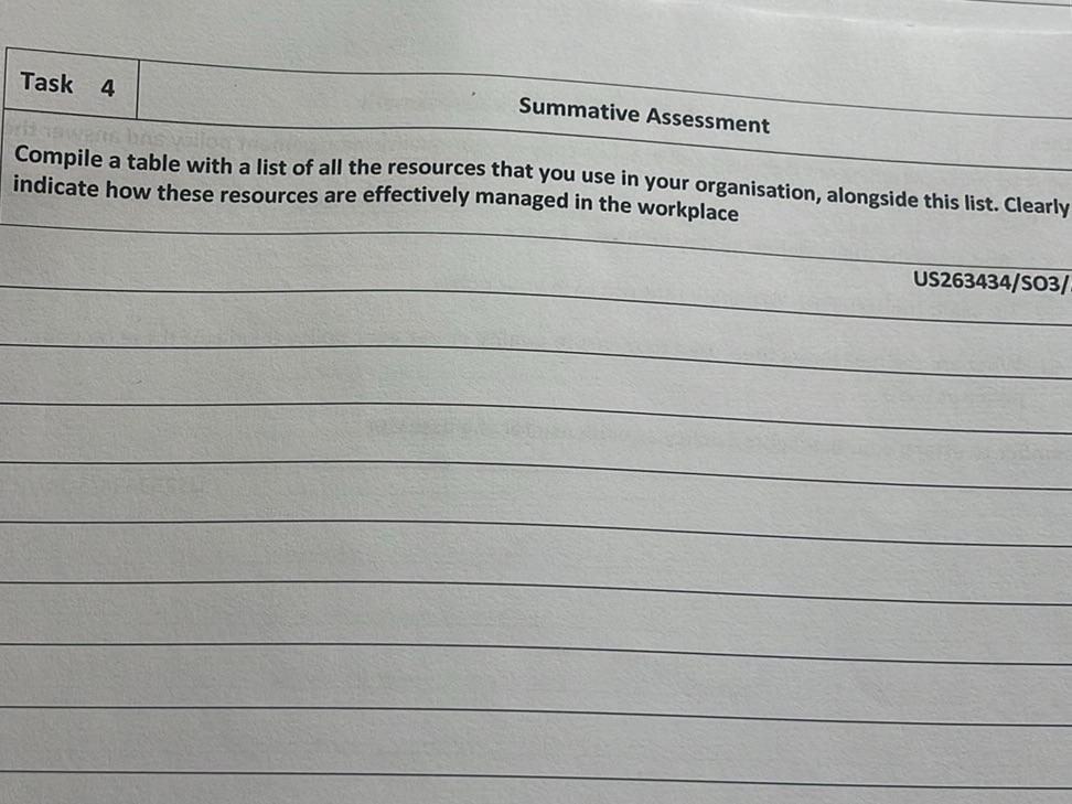 Compile a table with a list of all the | StudyX