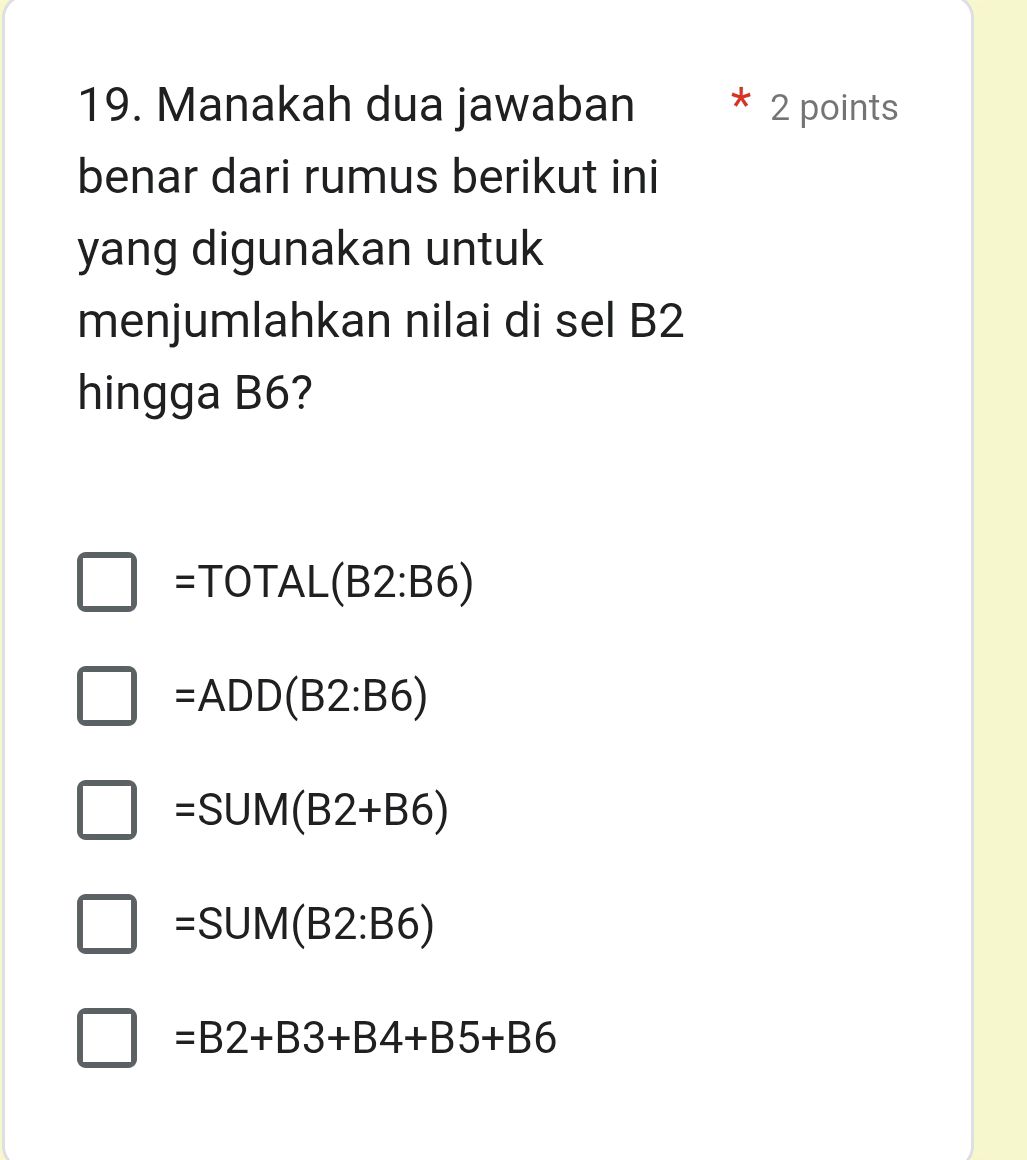 19. Manakah dua jawaban benar dari rumus | StudyX