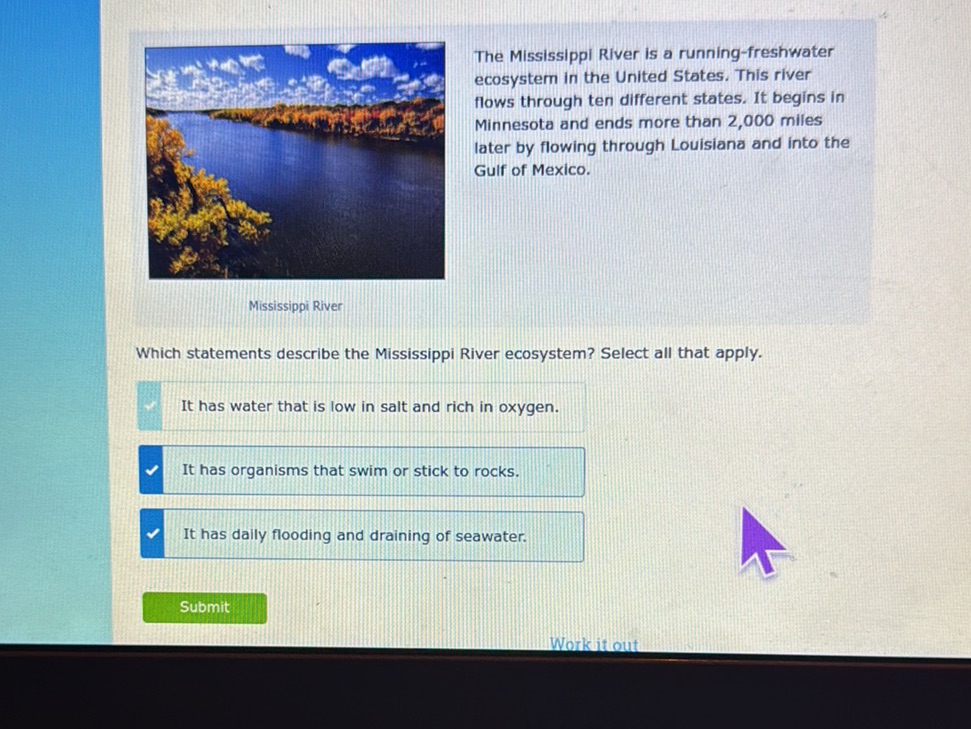Which statements describe the Mississippi | StudyX