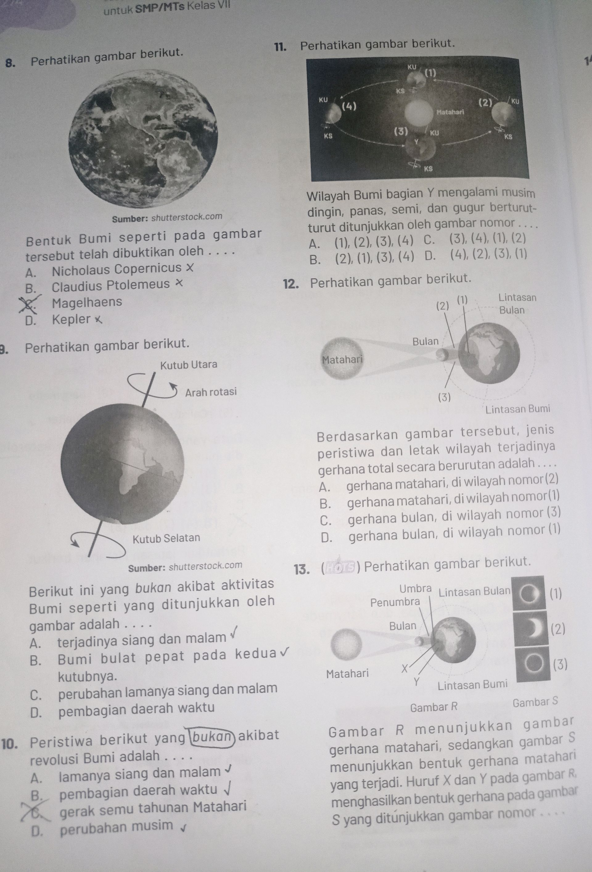 8. Perhatikan gambar berikut. Bentuk Bumi | StudyX