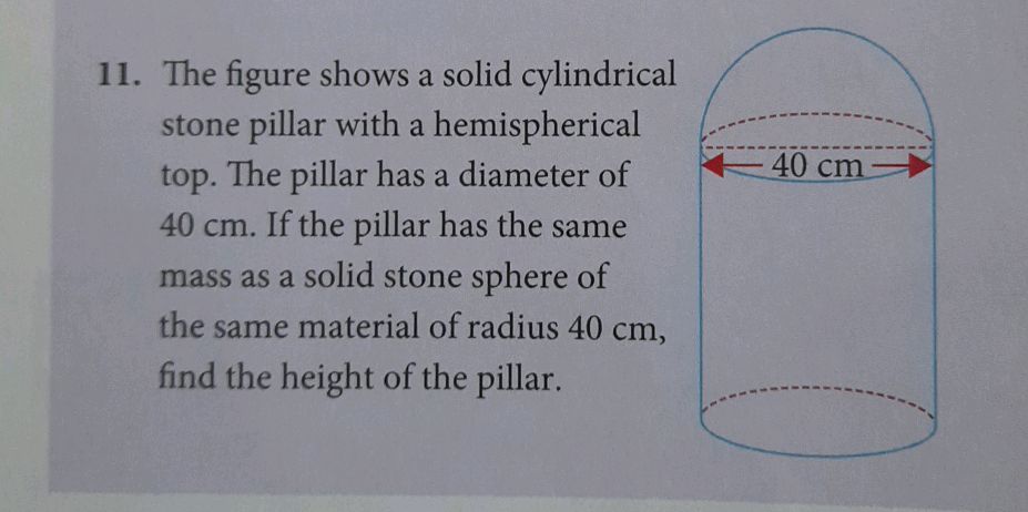 11. The figure shows a solid cylindrical | StudyX