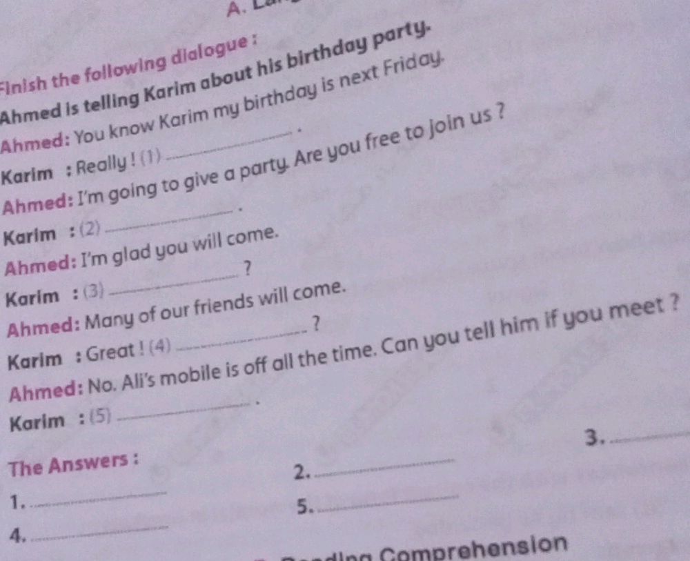 Finish the following dialogue: Ahmed is | StudyX