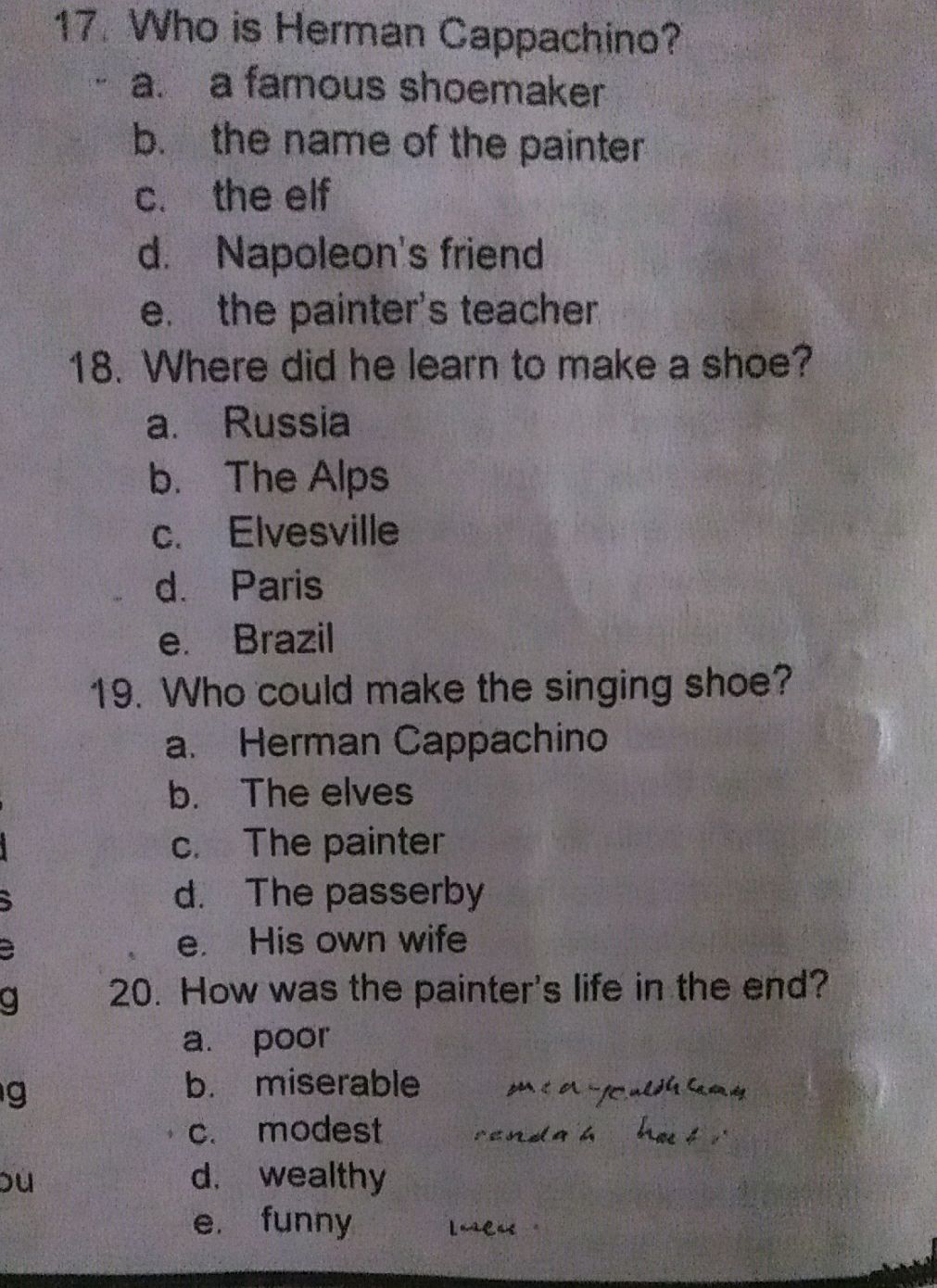 17. Who is Herman Cappachino? a. a famous | StudyX