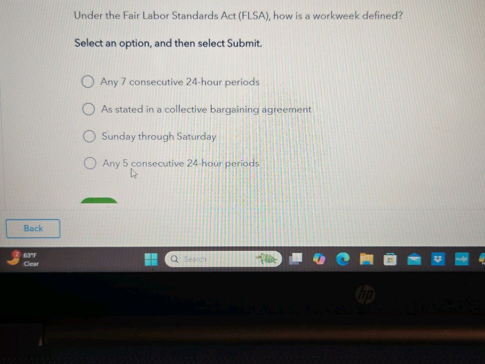 Under the Fair Labor Standards Act (FLSA), | StudyX