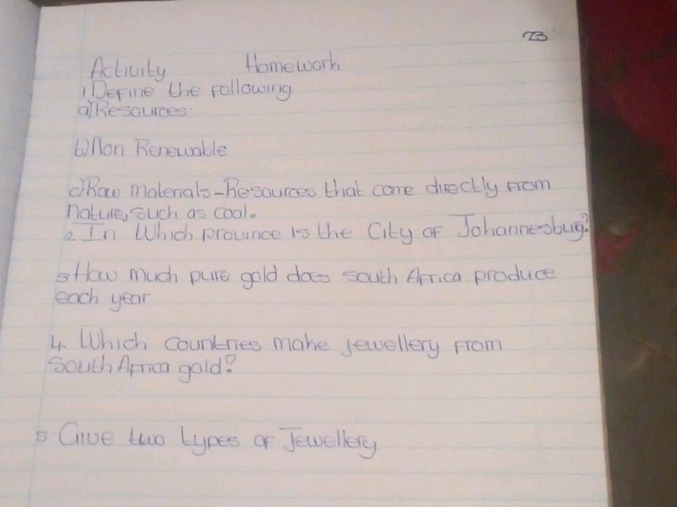 1. Define the following. a) Resources b) | StudyX