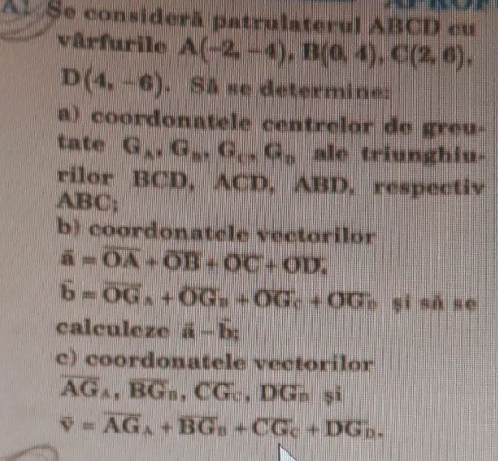 Se consideră patrulaterul ABCD cu vârfurile | StudyX