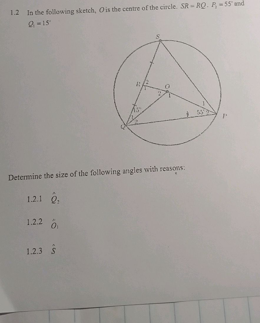 1. 2 In the following sketch, O is the | StudyX