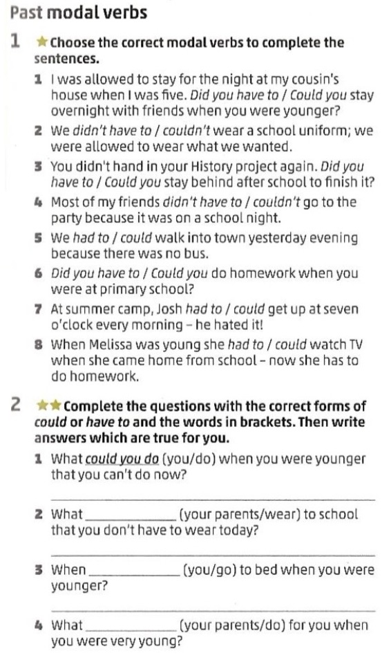 Past modal verbs 1 Choose the correct modal | StudyX