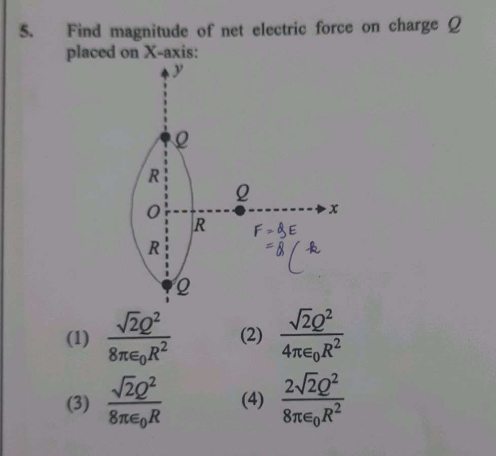 5. Find magnitude of net electric force on | StudyX